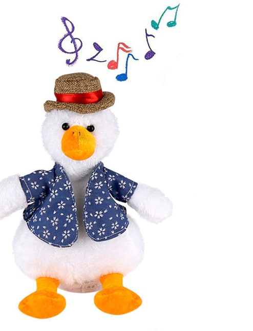 Plüschtier Weiße tanzende Ente - kuscheltier- Stofftier • Mein Pluschtier