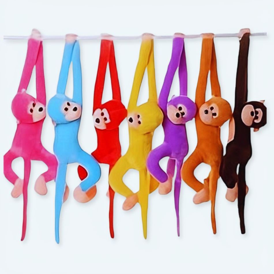 Plüschtier-Kawaii-Affe mit langem Schwanz in lila - kuscheltier ...