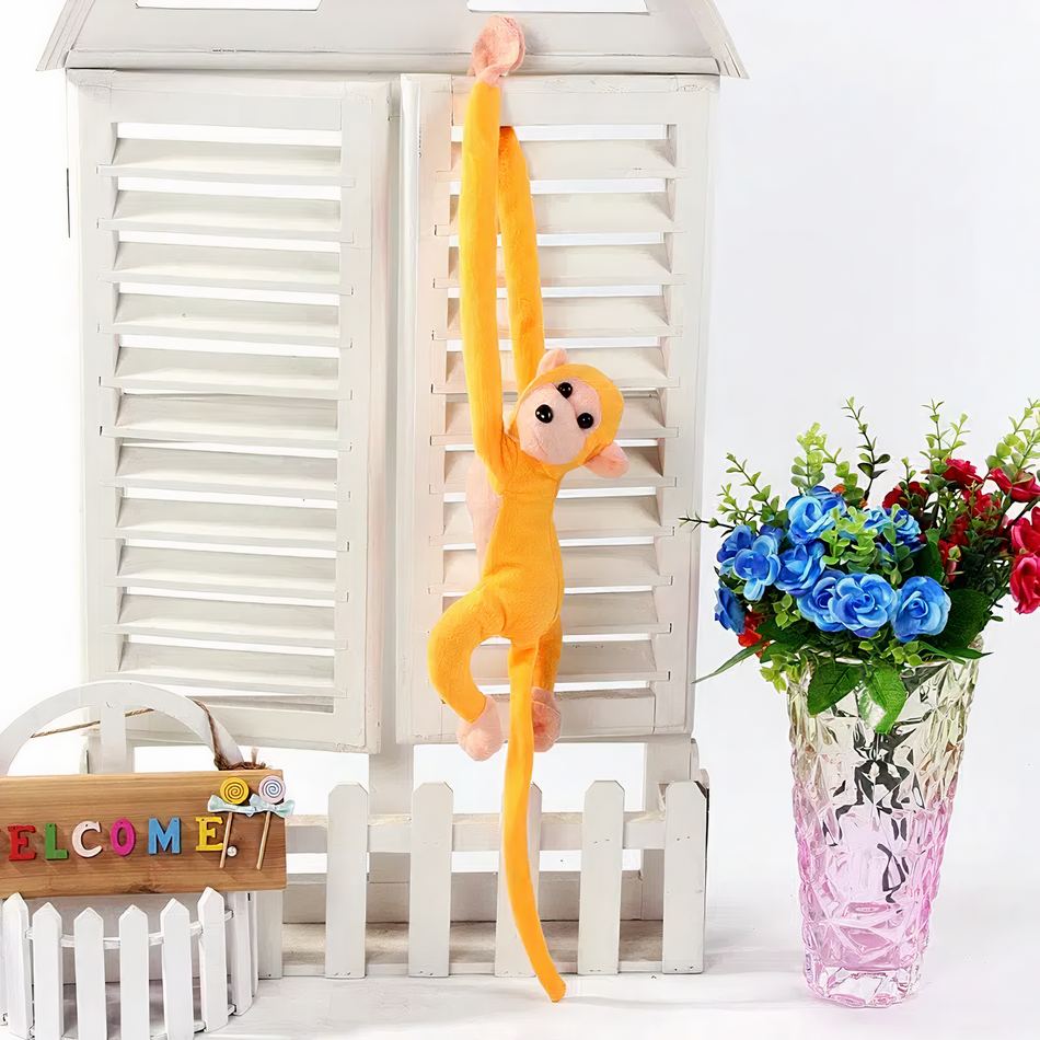 Plüschtier-Kawaii-Affe mit langem Schwanz, braun - kuscheltier ...