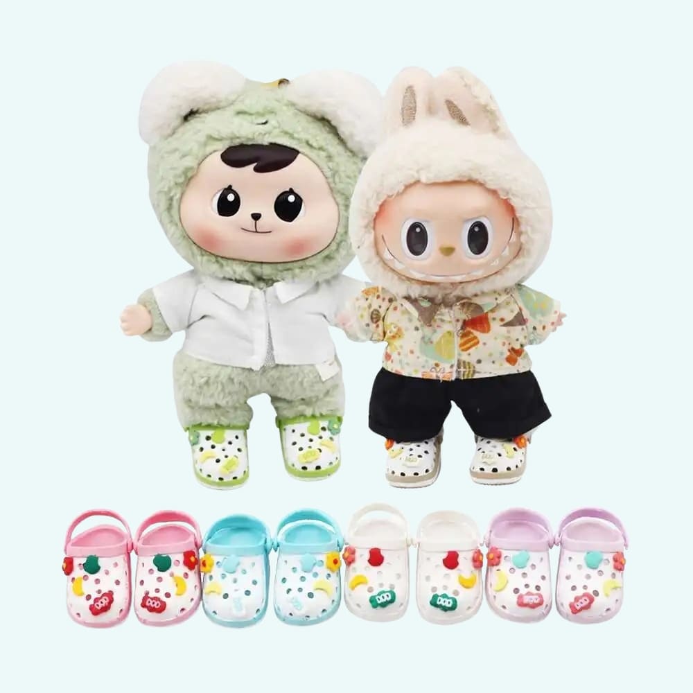 Clogs im Crocs-Stil für Labubu-Plüschfigur • Mein Pluschtier